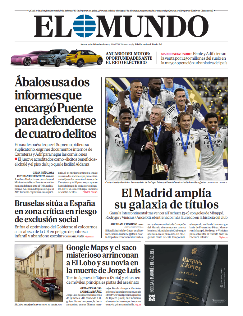 Portada EL MUNDO hoy - Edición impresa | EL MUNDO