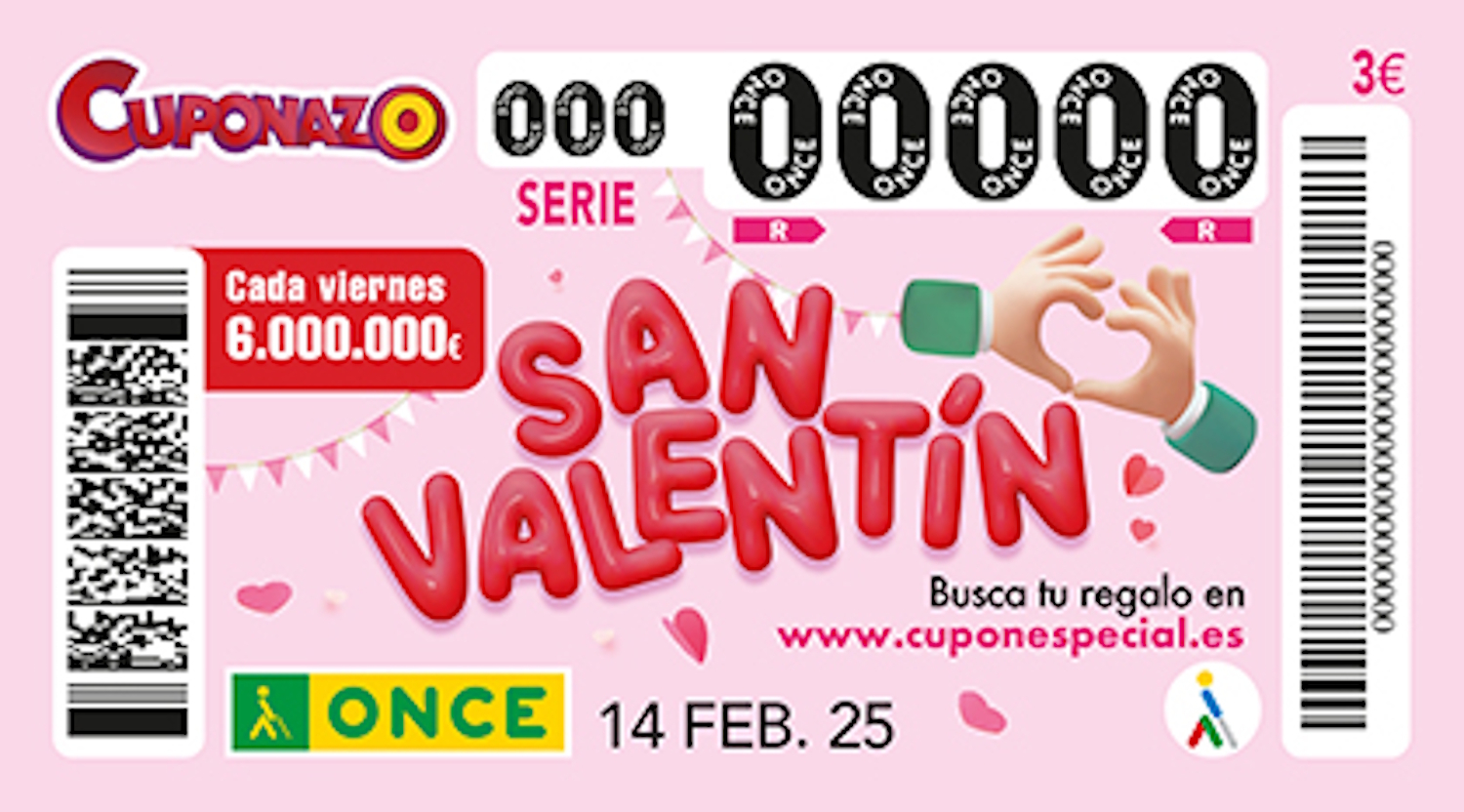 Comprobar Cuponazo San Valentín de la ONCE: resultados y premios del ...