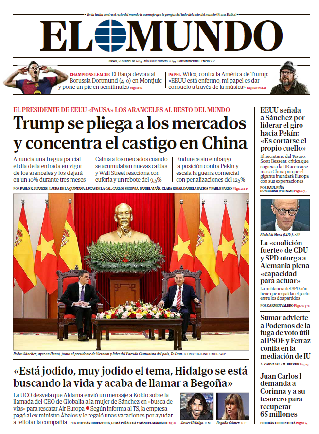 Portada EL MUNDO hoy - Edición impresa | EL MUNDO