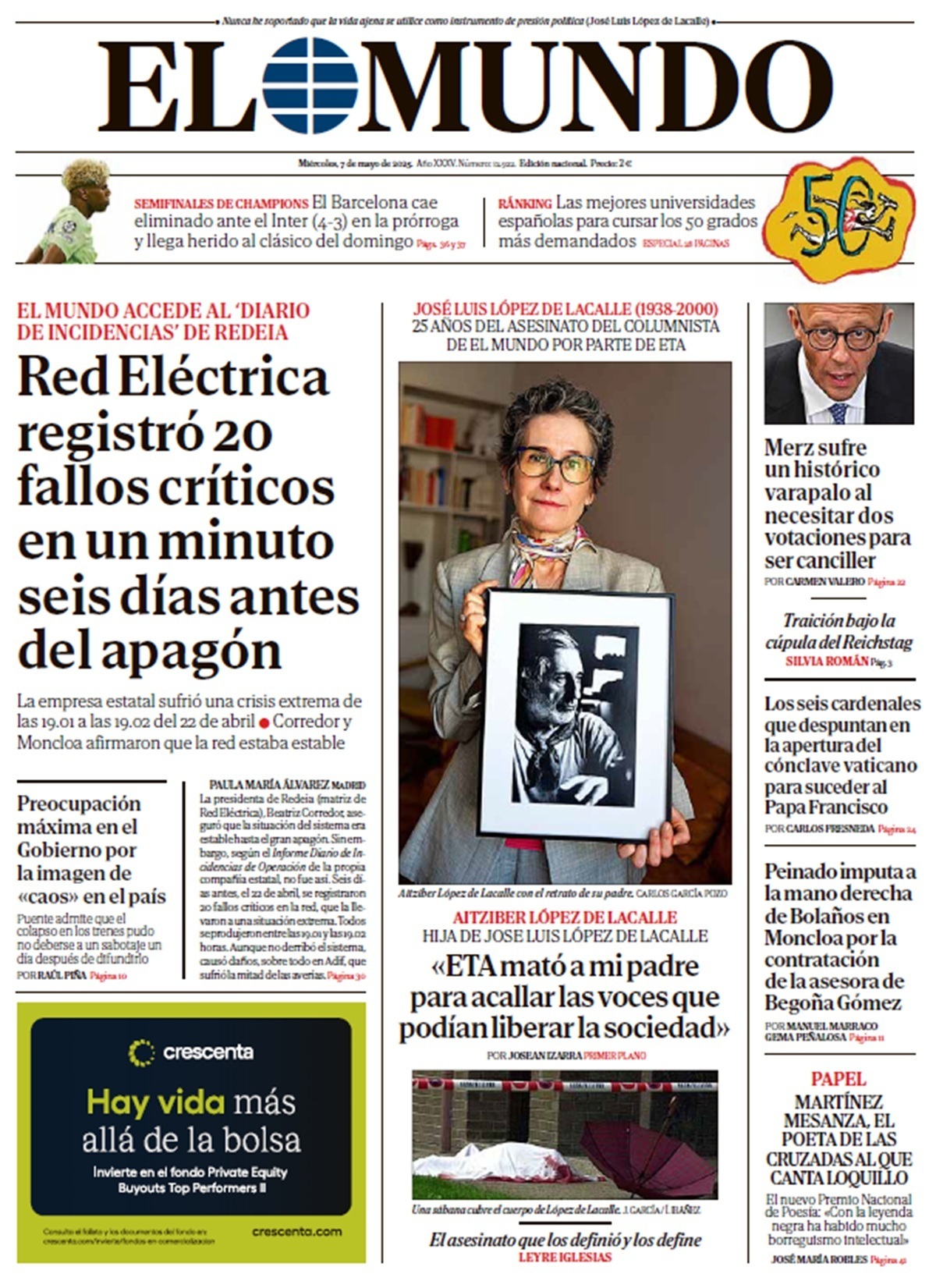 Portada EL MUNDO hoy - Edición impresa | EL MUNDO