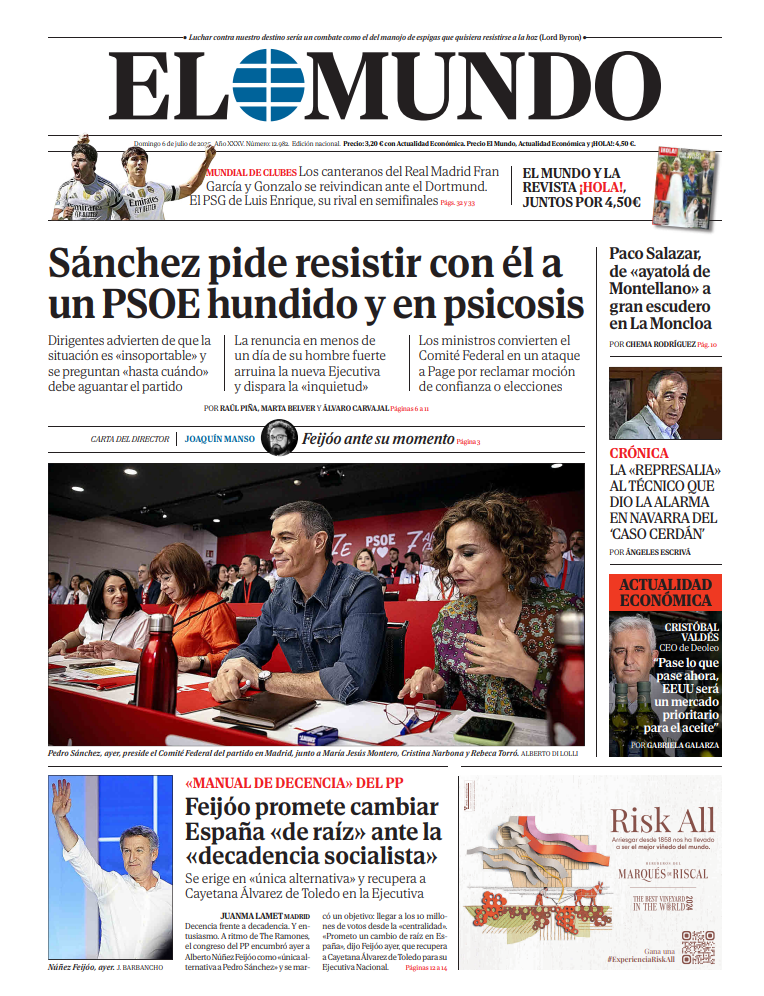 Portada EL MUNDO hoy - Edición impresa | EL MUNDO